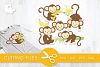 Boy Monkeys cutting files svg, dxf, pdf, eps included - cut files for ...