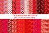 24 Seamless Red Square Patterns