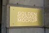 Golden signage mockup (148467) | Mock Ups | Design Bundles