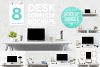 computer mockup & desk mockup bundle (28111) | Mock Ups | Design Bundles