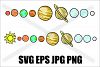 Solar System Drawing - SVG EPS JPG PNG