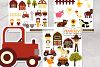 At the farm clip art illustrations bundle (77115) | Illustrations ...