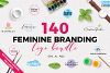 140 Feminine Branding Logo Bundle (35730) | Logos | Design Bundles