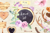 Watercolor Love Clip Art Set