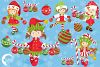 Christmas elves clipart, graphics, illustrations AMB-195 (41265 ...