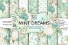Watercolor MINT DREAMS digital paper pack