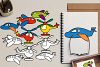 Planes and ehlicopters clipart / air transportation graphics