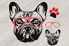 French bulldog whit Glasses SVG,Head Dog paw Family Pet 819S (92059 ...