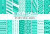 Aqua Aztec digital paper Tribal patterns native triangles geometric ...