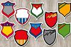 Superhero shield badges graphics and illustrations