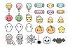 Kawaii Halloween clipart set - 27 cute Halloween images