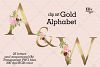 Gold Floral Alphabet Clip Art (85478) | Illustrations | Design Bundles