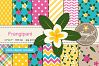 Frangipani Digital Papers & clipart SET, Plumeria Flower, Kalachuchi ...