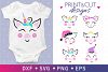 6 Pig party SVG, Unicorn clipart SVG, Baby Birthday SVG