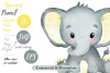 Baby Elephant, PNG, EPS, SVG, yellow color, Clip Art, vector
