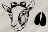 Goat Head whit Bandana SVG, feet goats Farm Milk 789S