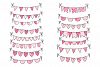 Cute Valentine love buntings clipart pink clip art