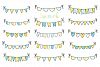 Cute hand drawn summer bunting clip art set, Birthday party bunting ...