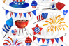Watercolor July 4th Clipart