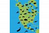 Animals on the map of North America