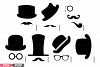 Props black Mustache retro party photo booth gentleman 2p (66659 ...
