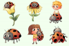Lady Bug Friends Cute Illustrations