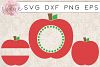 Apple Monogram Frame Bundle of 6 SVG PNG EPS DXF Cutting Files