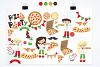 Pizza Party graphics and illustrations (14636) | Illustrations | Design ...