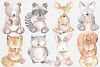 Watercolor Animals, Flowers Clipart (91431) | Illustrations | Design ...