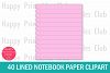 40 Lined Notebook Paper Clipart- Notebook Pages Clipart