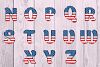 American Flag alphabet clipart Digital alphabet