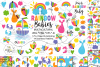 Rainbow Baby Clipart And Seamless Digital Papers Bundle