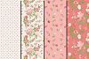 Shabby chic pink roses seamless digital paper pack (54869 ...