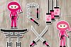 Ninja Girls Pink (75282) | Illustrations | Design Bundles
