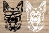 German shepherd USA Flag Glasses SVG 855s