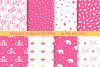 Baby girl digital paper.8 seamless patterns.Pink backgrounds (273232 ...