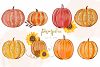 Pumpkin Clipart, Digital Pumpkin clip art, Autumn Clipart (129812 ...