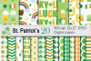 St Patrick`s Day Digital Paper Pack / Irish backgrounds / Shamrock ...