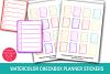 Watercolor Checkbox Planner Stickers- Full Box Stickers
