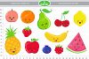 Kawaii Fruit Clipart Set - PNG Files - 12 Graphics