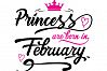 Princess are born in February Svg,Dxf,Png,Jpg,Eps vector file (56742 ...