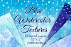 Blue watercolor backgrounds Winter digital paper