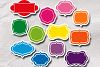 Simple frames tags labels clipart graphics, rainbow colors