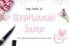 Stephanie Jane hand lettered font