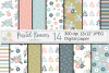 Pastel flowers seamless pattern / Peach blue green floral digital paper ...