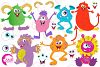 Mini monsters, cute monsters clipart, graphics and illustration AMB-552 ...