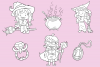 Playful Witches Fantasy Clip Art Collection