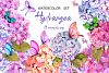Hydrangea garden watercolor clipart