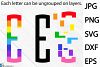 Rainbow Monogram Alphabet - Clip art / Cutting Files 197c