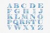 Blue watercolor alphabet clipart set